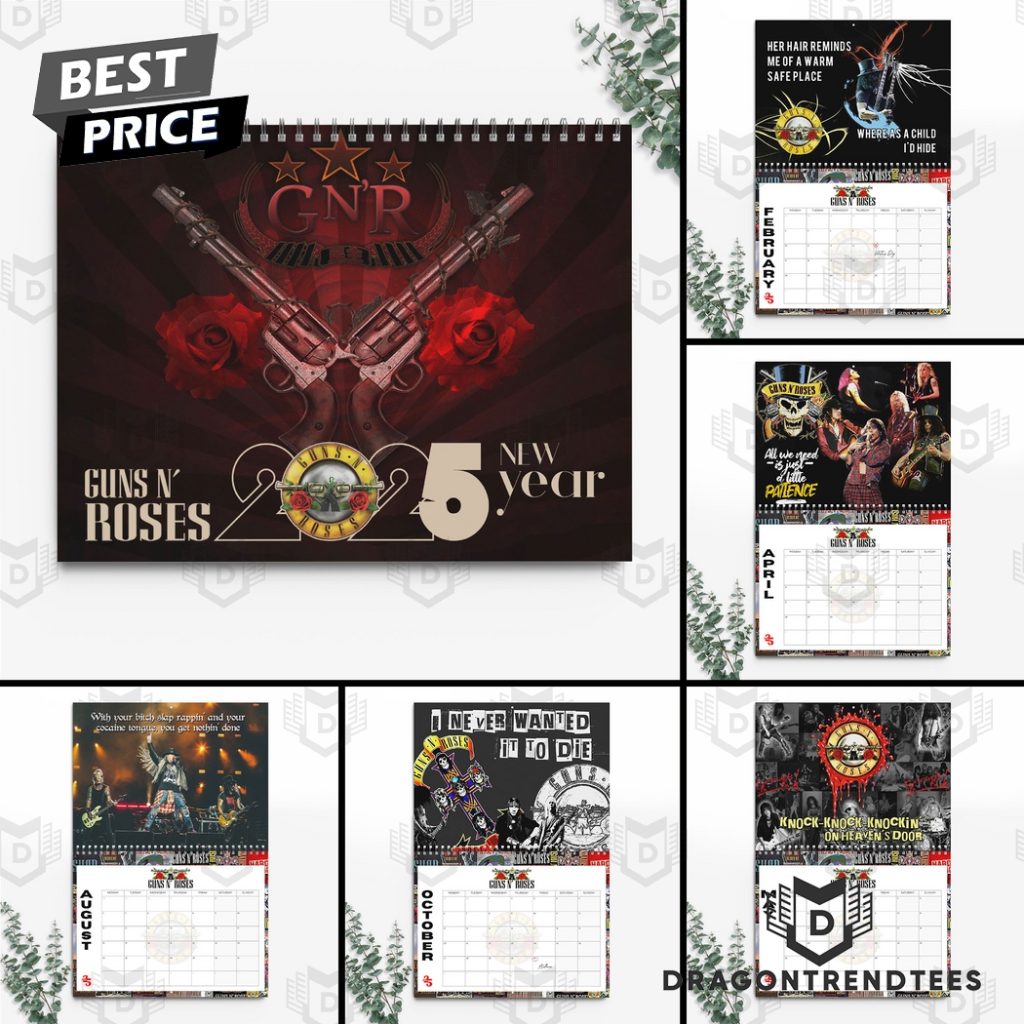 Guns N Roses New Year 2025 Calendar - Dragontrendtees Store