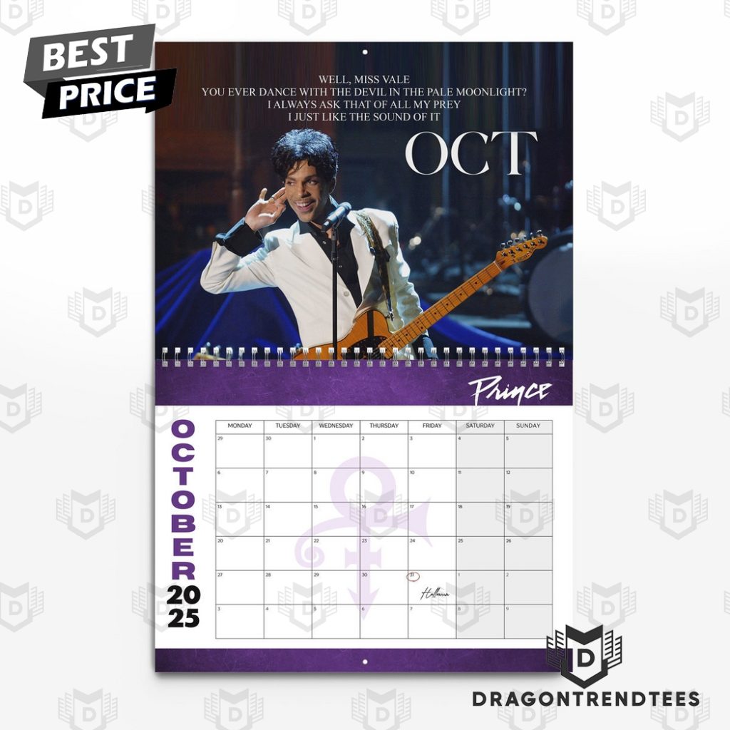 Prince New Year 2025 Calendar - Dragontrendtees Store