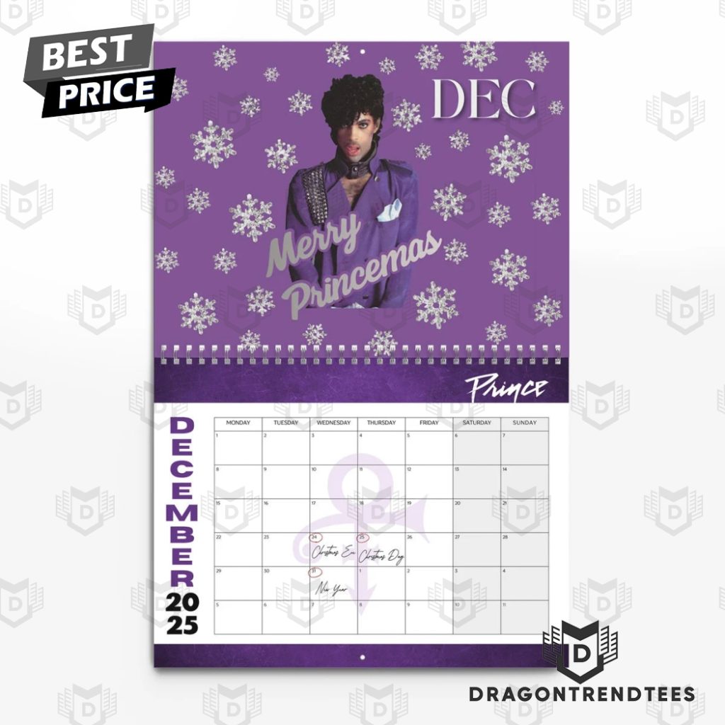 Prince New Year 2025 Calendar - Dragontrendtees Store
